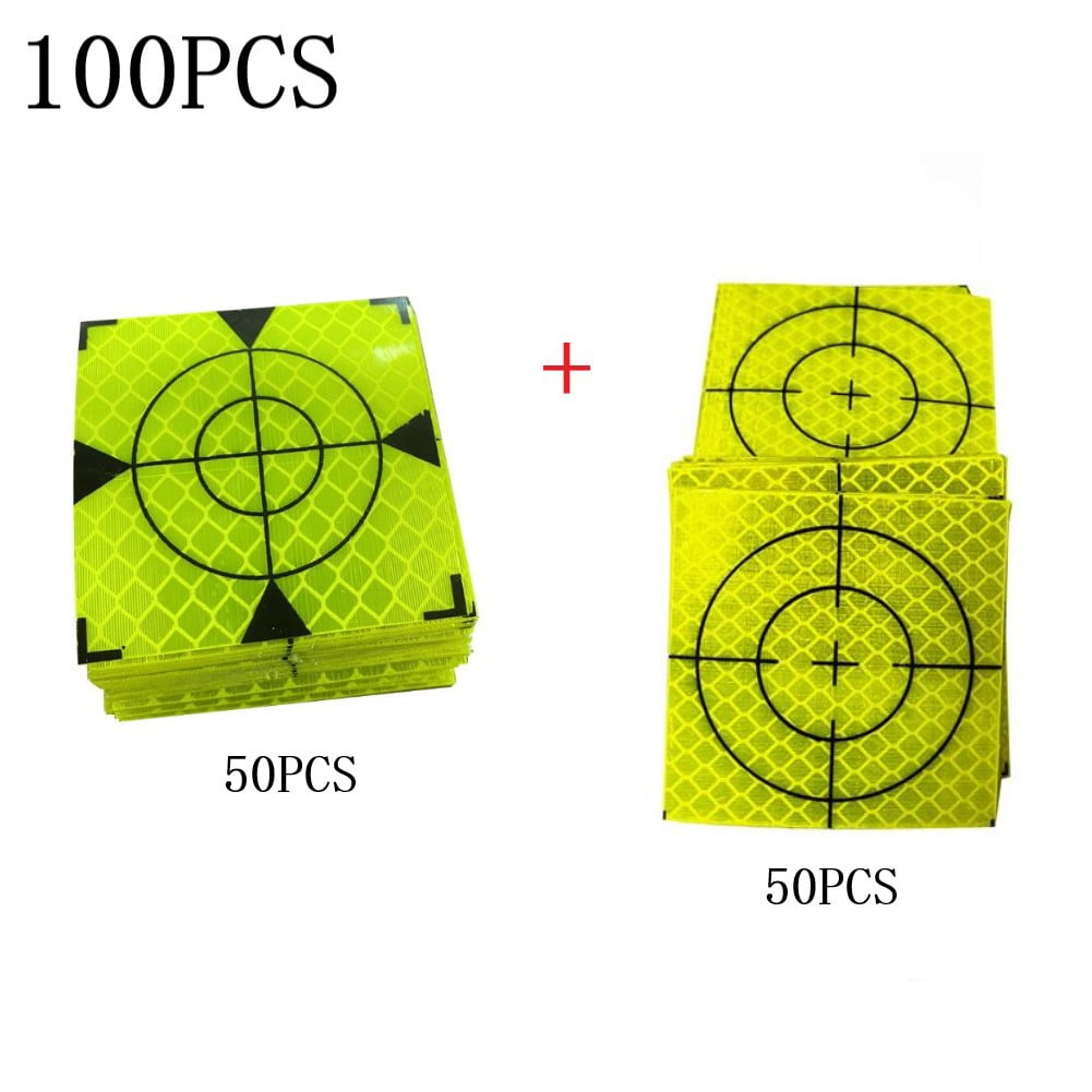 100 X Total Station Reflector Aiming Target Sticker Measuring Phosphor ...
