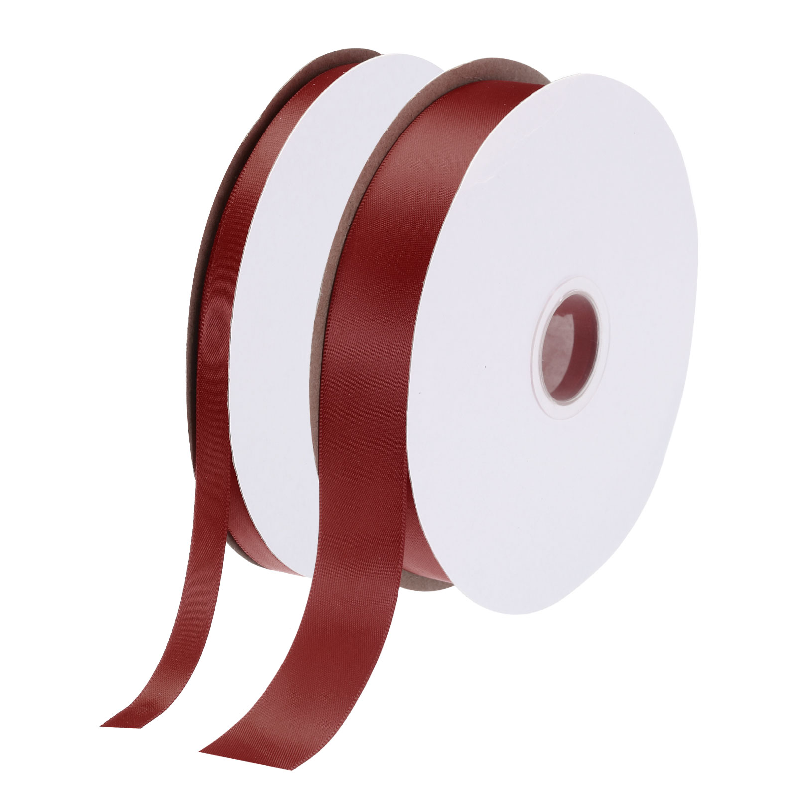 100 Yard Satin Ribbon for Gift Wrapping 3/8" & 1" Grosgrain Valentines Ribbon, Wine Red(50 Yards ...