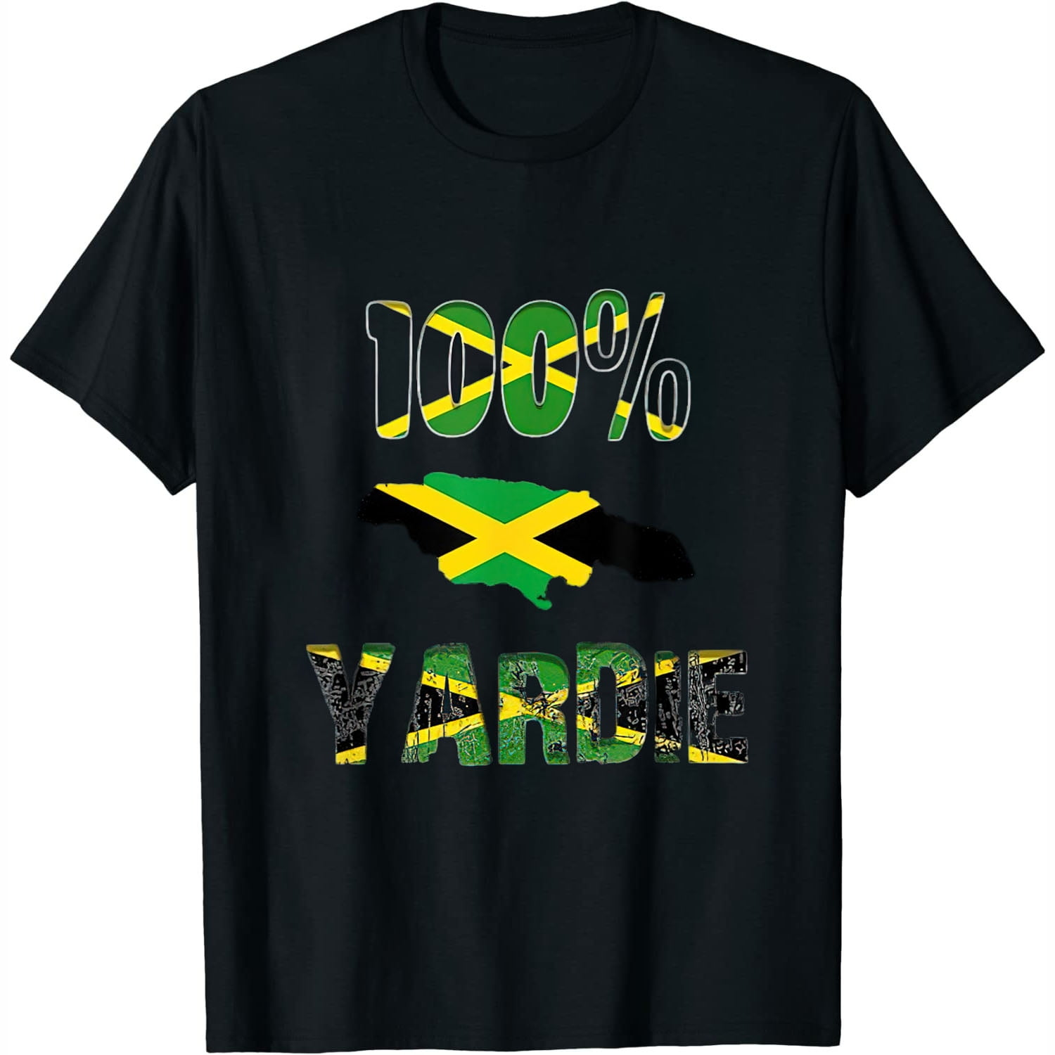 100% Yardie With Jamaica Flag In Heart, Jamaican Womens T-Shirt Black 2XL - Walmart.com