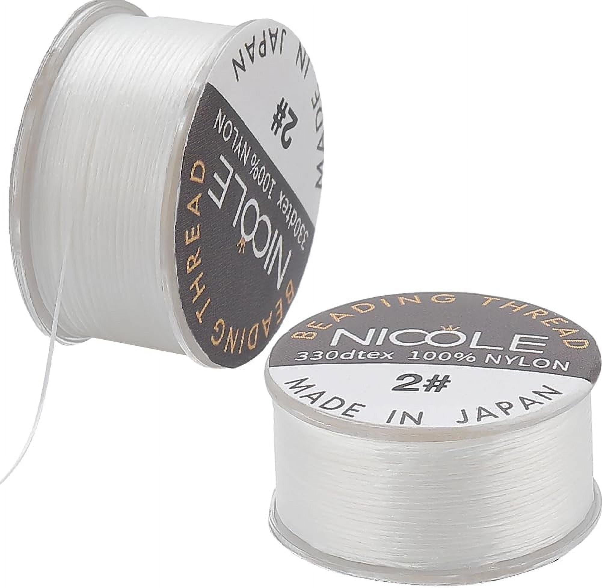 100 Yards 2 Rolls 0.1mm Beading Thread Nylon Seed Bead Thread Invisible ...