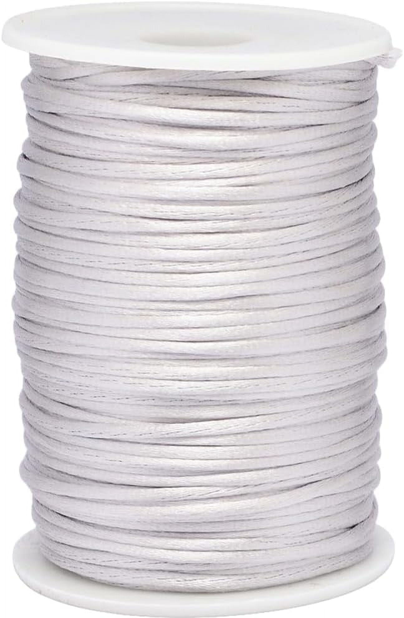 100 Yards 2MM Satin Trim Cord Bulk Light Grey Smooth Nylon String Soft ...