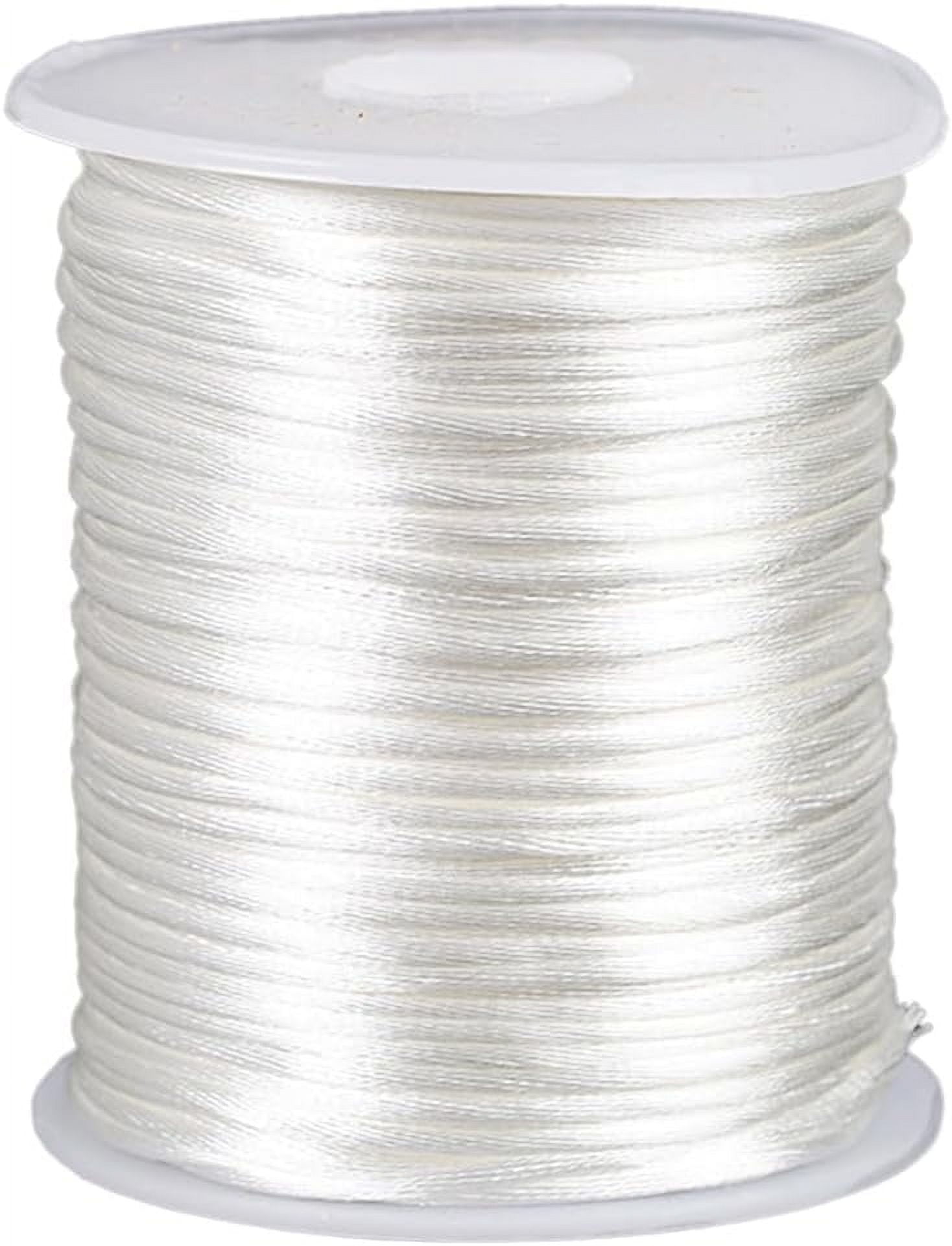 100 Yards 2MM White Satin String Smooth Silk Polyester Wind Chime Trim ...