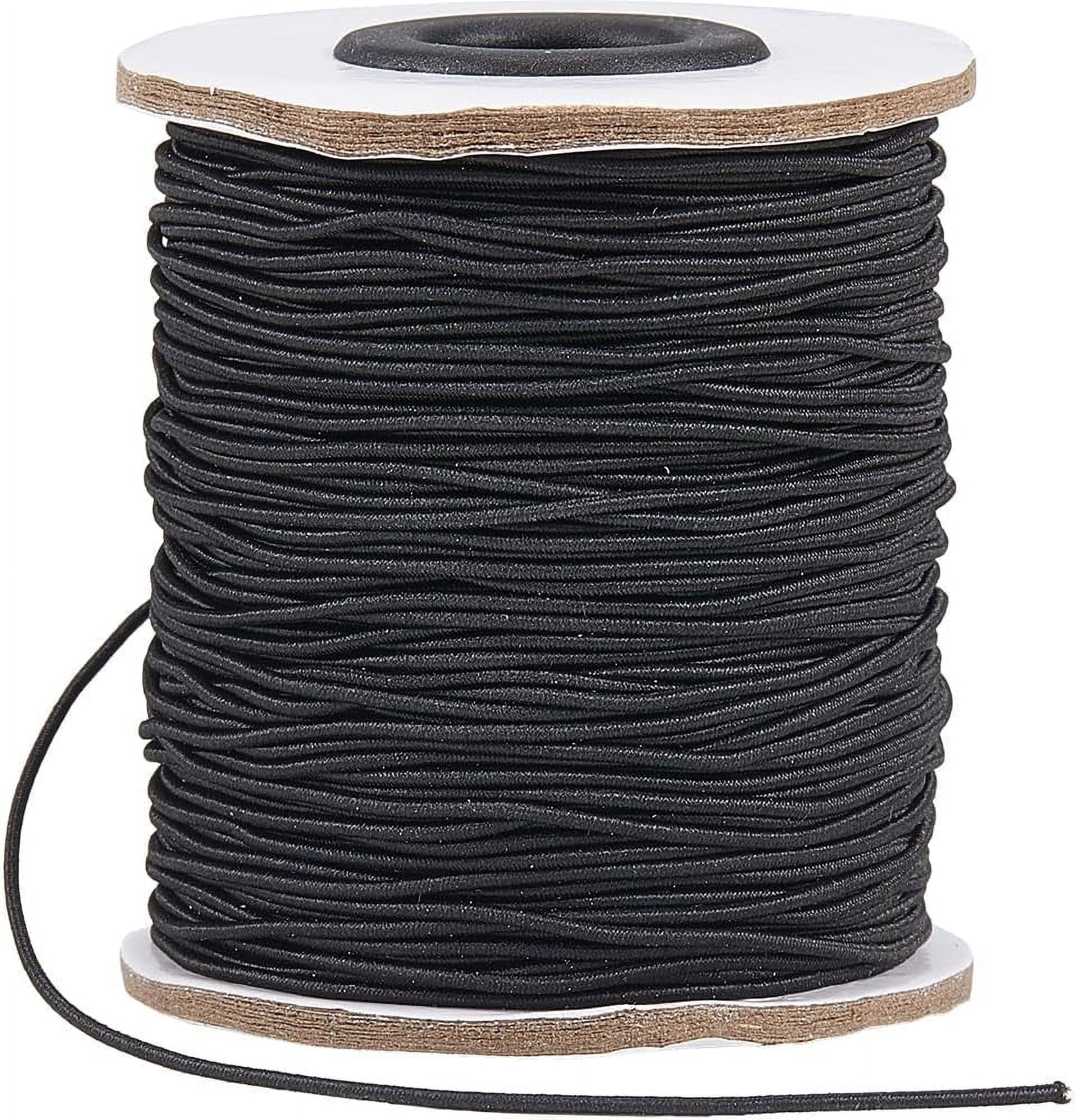 100 Yards/ 91m 1.2mm Black Elastic Beading Cord Stretch Bead String ...