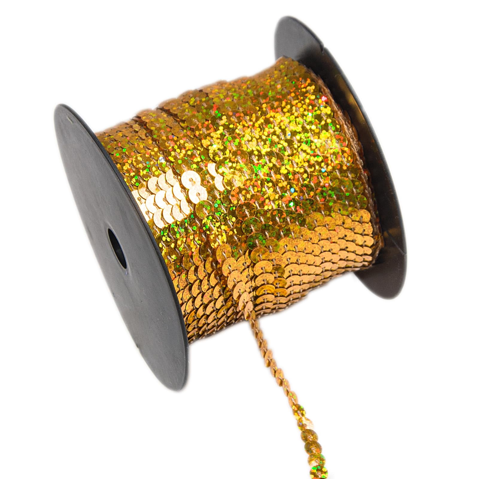 100 Yards Flat Round Sequin Trim String,6 mm Dark Gold Sequin Trim ...