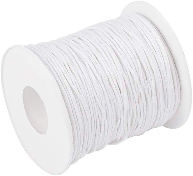 100 Yards Round Waxed Cotton Cord 1mm Macrame Craft DIY Thread Rattail ...