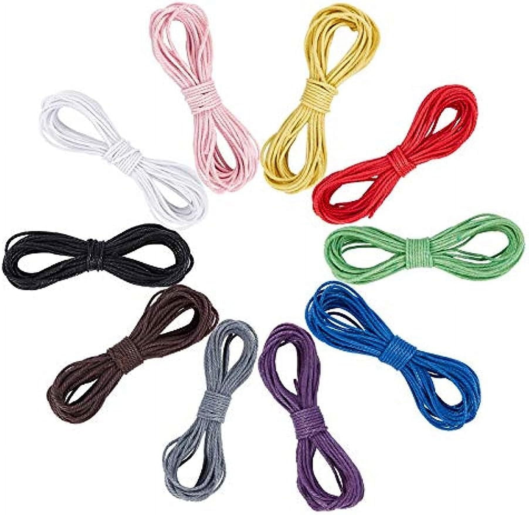 100 Yards Waxed Cotton Cord 10 Colors 10 Yards/Color 2.3mm 3-Ply Waxed ...