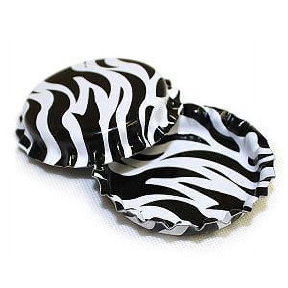 100 Zebra Print ON BOTH SIDES Bottle Caps New Unused Bottlecaps Cap 2 ...