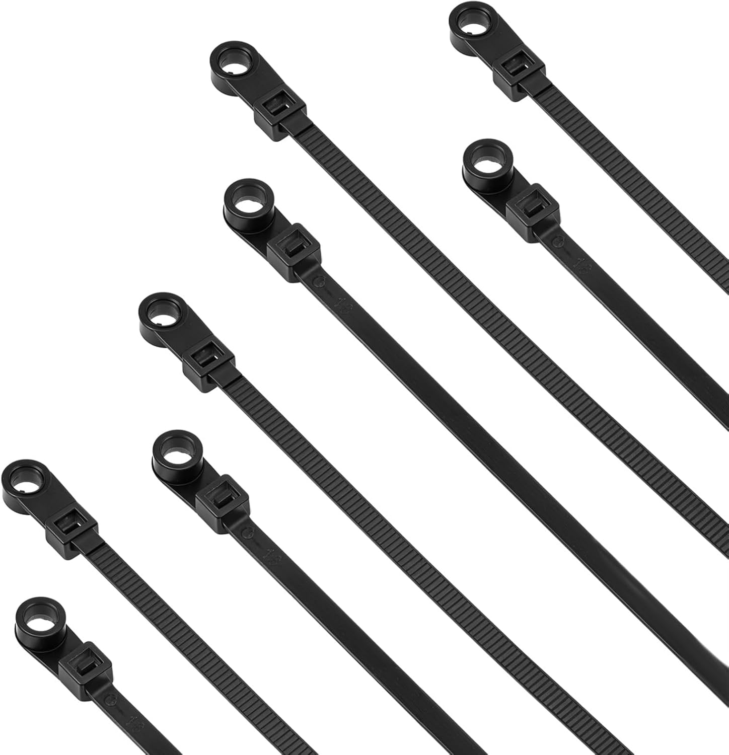 100 black ties with screw holes, 7.8 inch multi-functional heavy duty ...