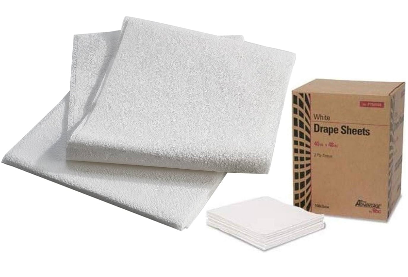 100/bx Drape Sheets 2-Ply Tissue 40" x 48" White Soft Exam Table Paper ...