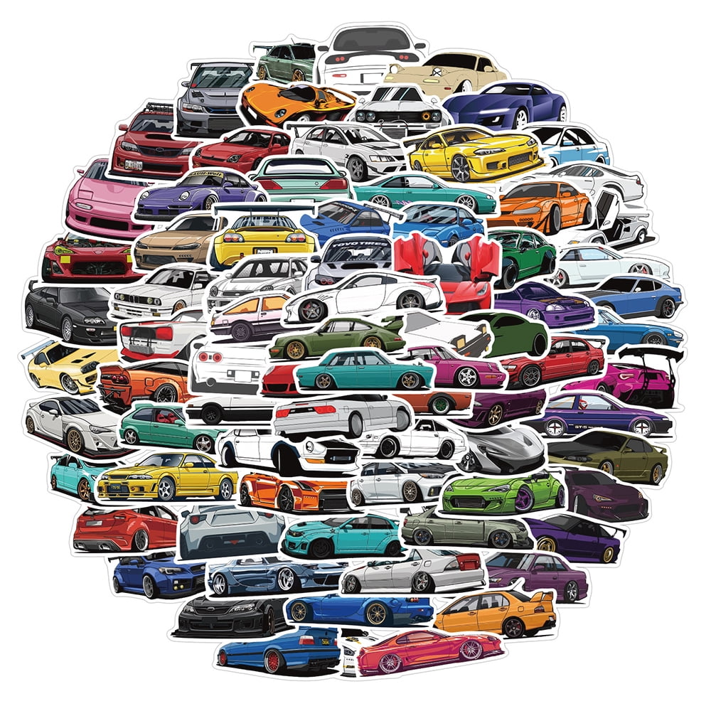 100 cartoon car graffiti stickers decorating motorcycle luggage ...