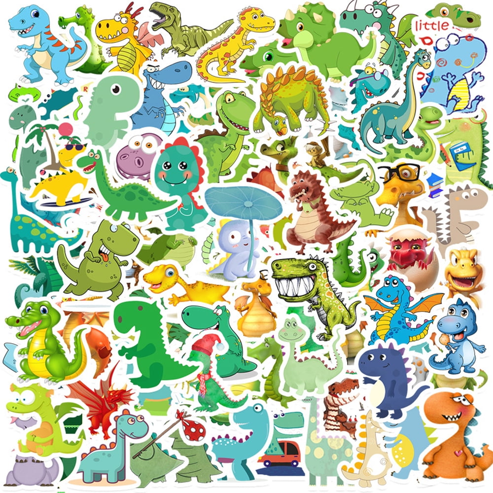 100 cartoon dinosaur stickers, waterproof stationery, notebook ...