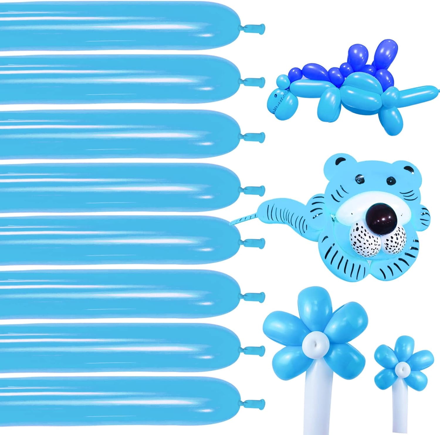 100 clear 260 balloons, clear long and thin balloons, animal balloons ...