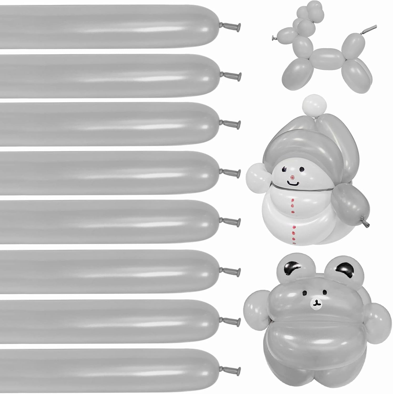 100 clear 260 balloons, clear long and thin balloons, animal balloons ...