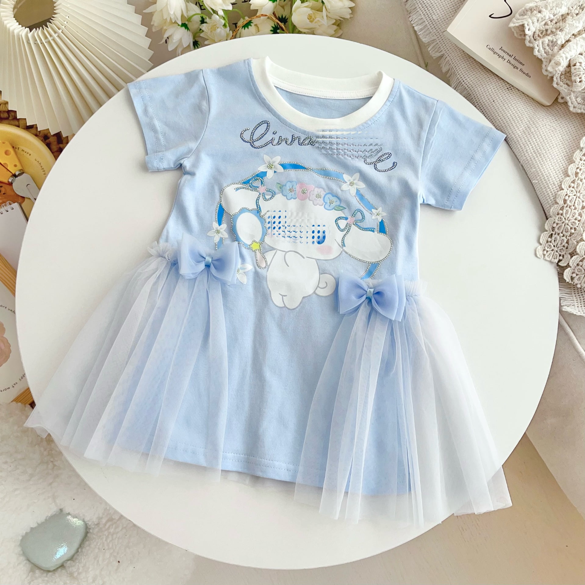100% cotton Kuromi Melody Cinnamoroll girls' dress gauze Princess dress ...