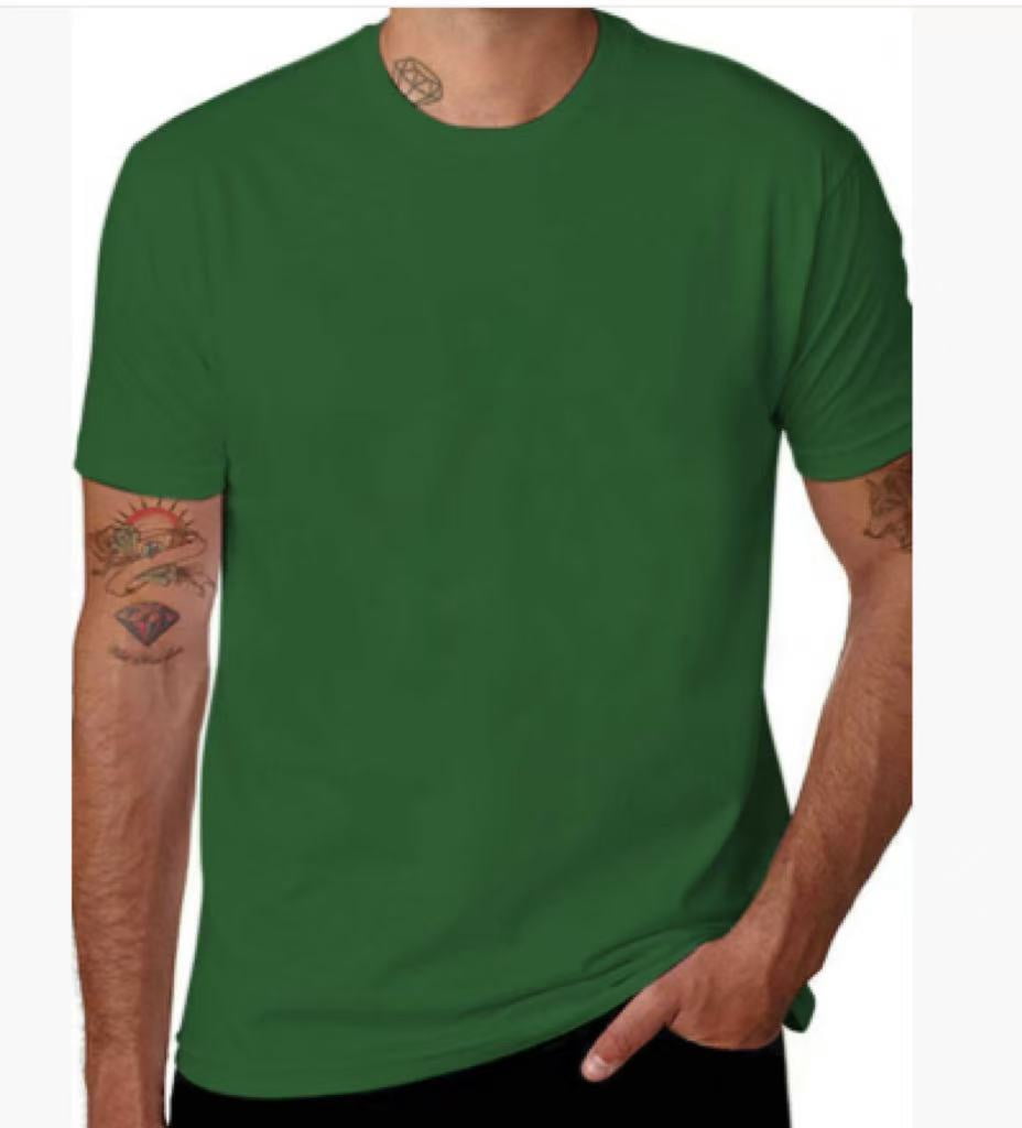 100% cotton Men's Heavyweight Short Sleeve Crew Neck T-Shirt solid ...