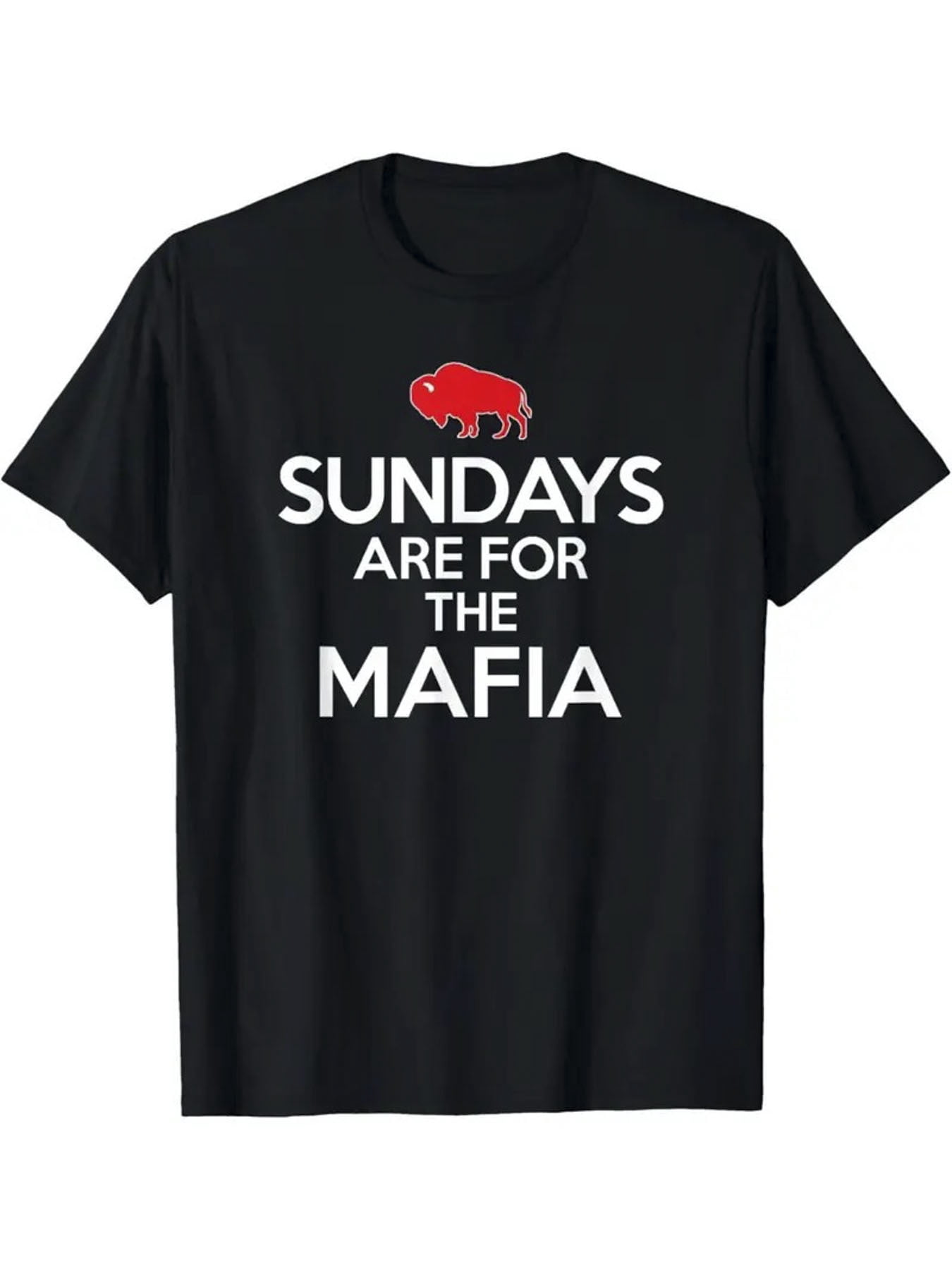 100% cotton, Sunday is the mafia graphic print T-shirck cotton short ...