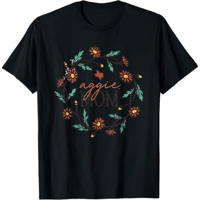 100% cotton tshirts Aggie Mom Floral Circle T-Shirt - Walmart.com