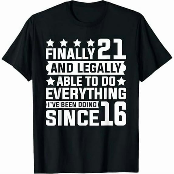 100% cotton tshirts Cool 21st Birthday For Men Boys 21 Year Old Legal ...