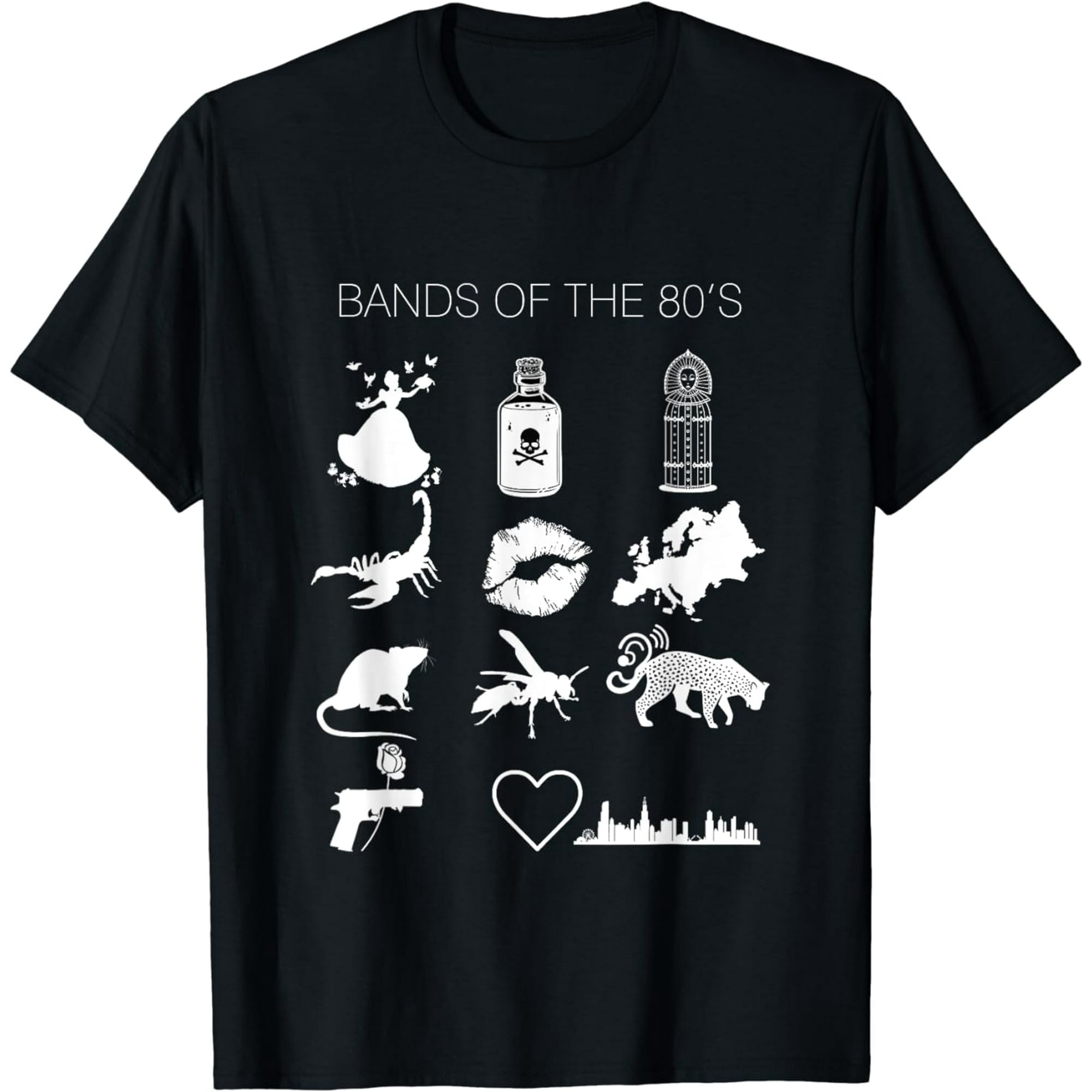 100% cotton tshirts Funny Trendy Bands of the 80's Hair Bands Rock ...