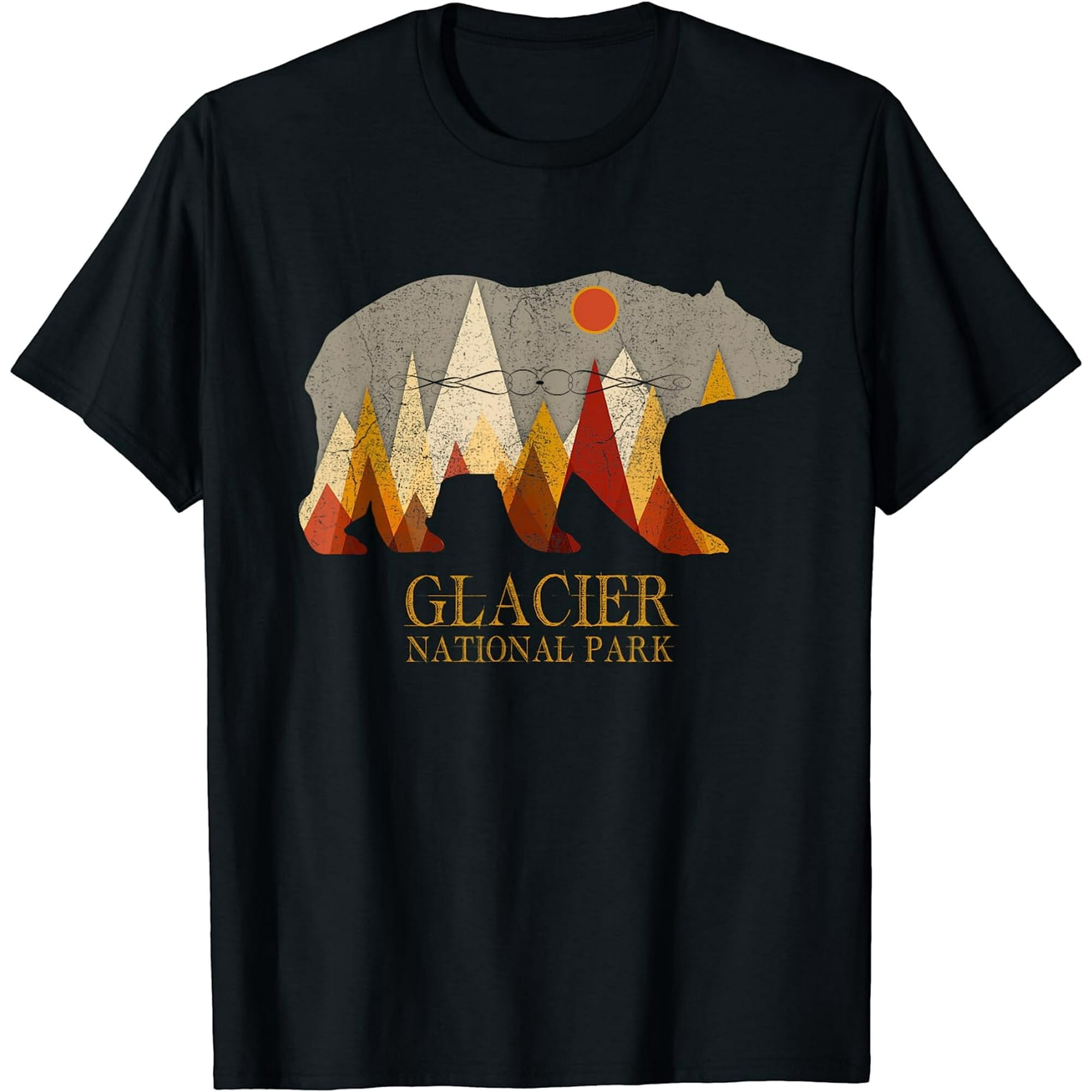 100% cotton tshirts Glacier National Park Grizzly Bear Montana T-Shirt - Walmart.com