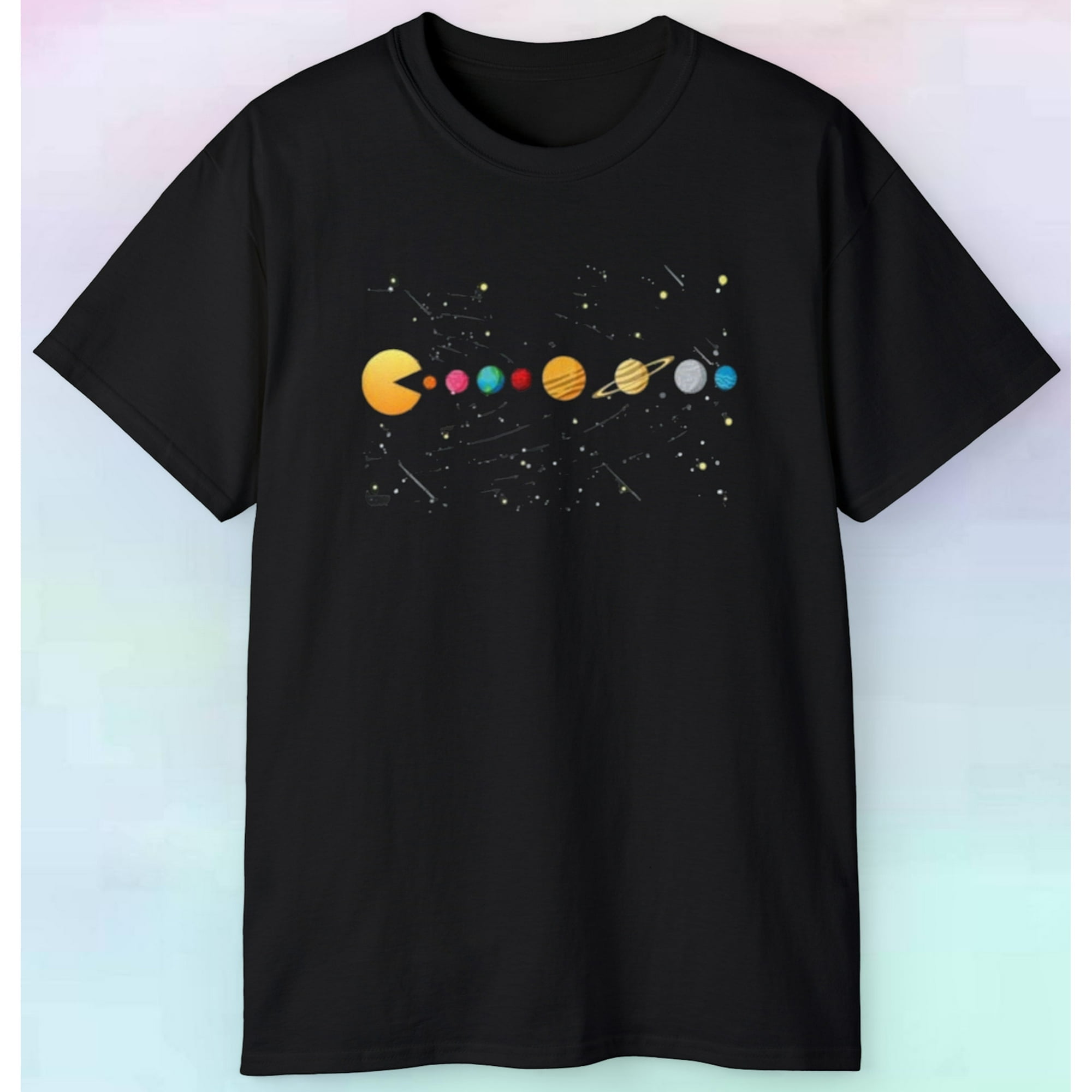 100% cotton tshirts Men's Women's Pac Man Inspired Solar System T Shirt ...