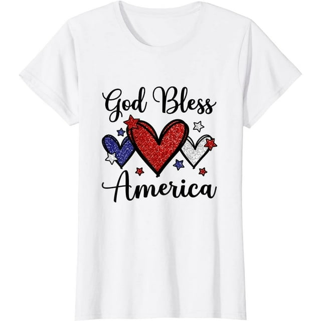 100% cotton tshirts men tee 100% pure cotton God Bless America Patriotic USA Flag Colors For ...