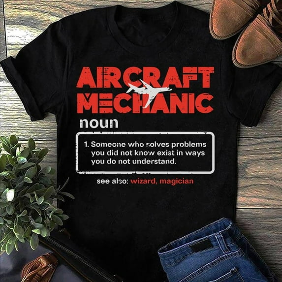 100% cotton tshirts men tee Aircraft Mechanic Definition Airplane ...