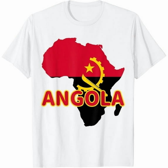 100% cotton tshirts men tee Angola Angolan Pride Flag Map Africa Print ...