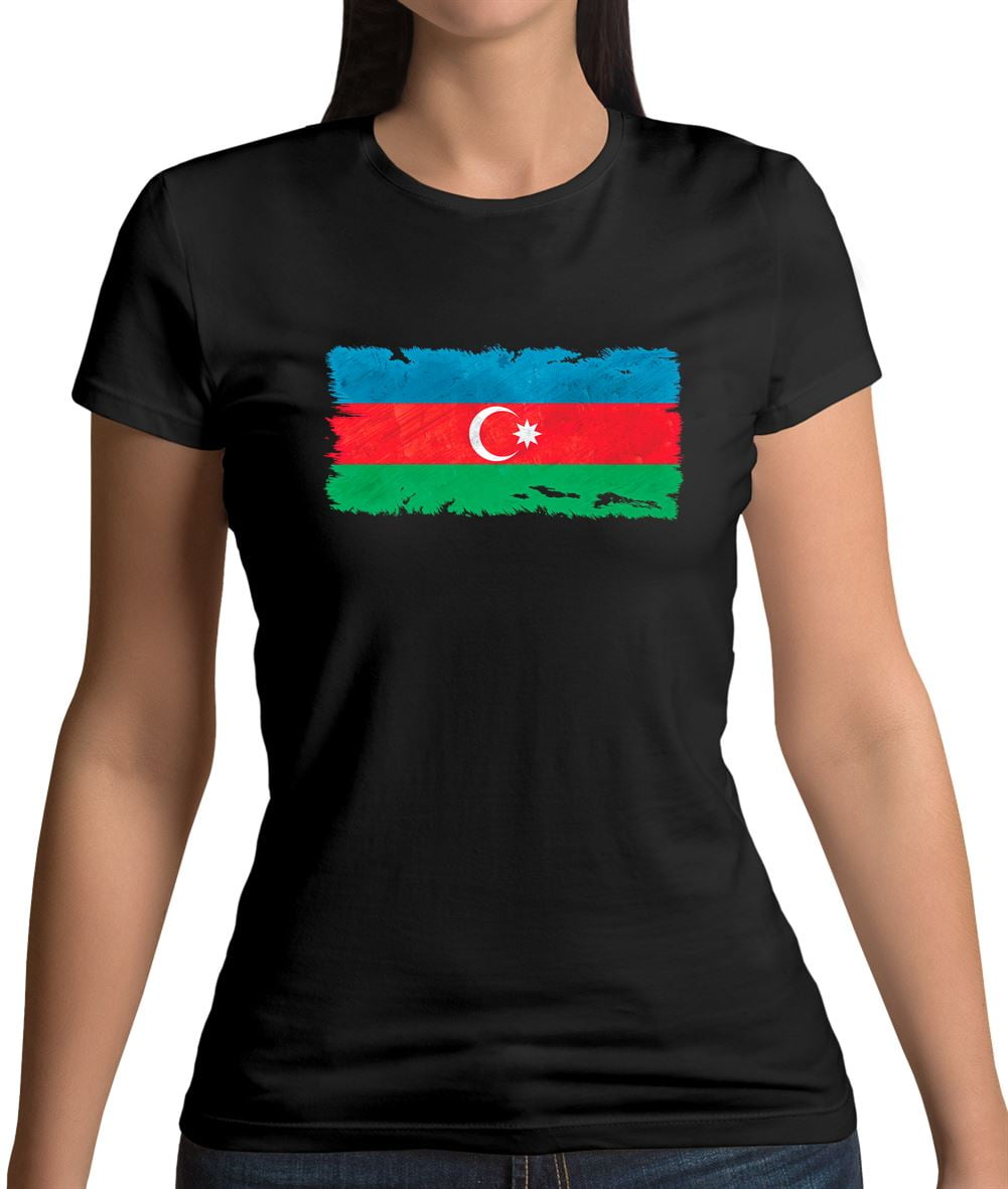 100% cotton tshirts men tee Azerbaijan Grunge Flag - Womens T-Shirt - Azerbaijani Country Baku ...