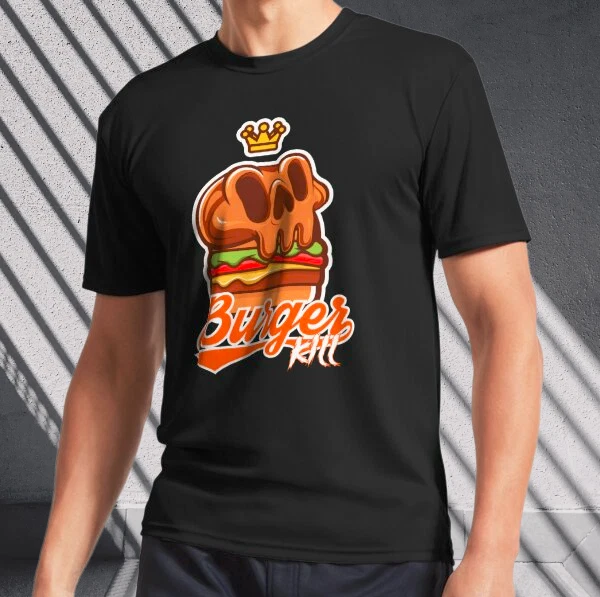 100% cotton tshirts men tee BURGER KILL Active T-Shirt Logo Men's T-Shirt Funny - Walmart.com