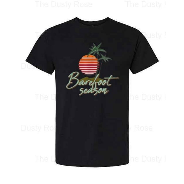 100% cotton tshirts men tee Barefoot Season T-Shirt Summer Vibes ...