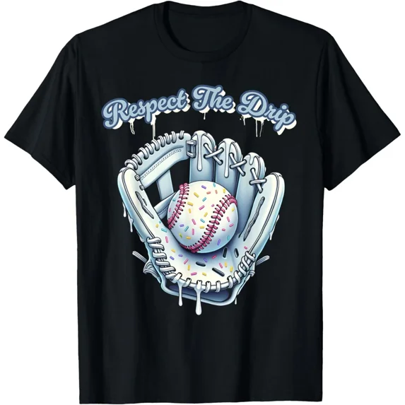 100% cotton tshirts men tee Baseball Drip Boys Glove Drip Youth Respect ...