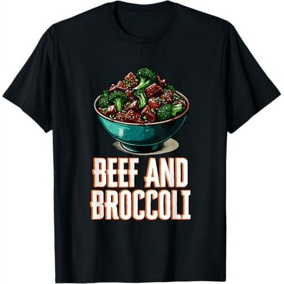 100% cotton tshirts men tee Beef And Broccoli Fast Food Fanatic Bite T ...