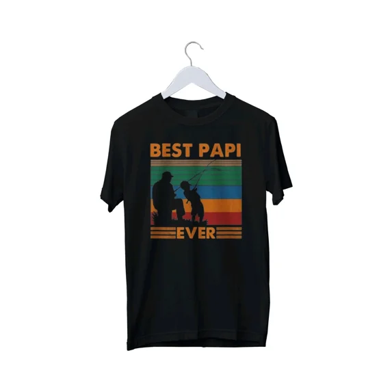 100% cotton tshirts men tee Best Papi Ever Poster Graphic Print T-Shirt ...