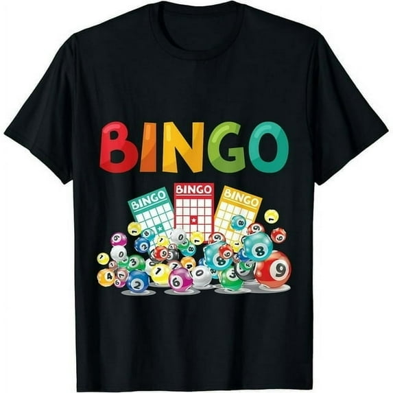 100% cotton tshirts men tee Bingo - Bingo Cards Lettering Lucky Gambling T-Shirt - Walmart.com