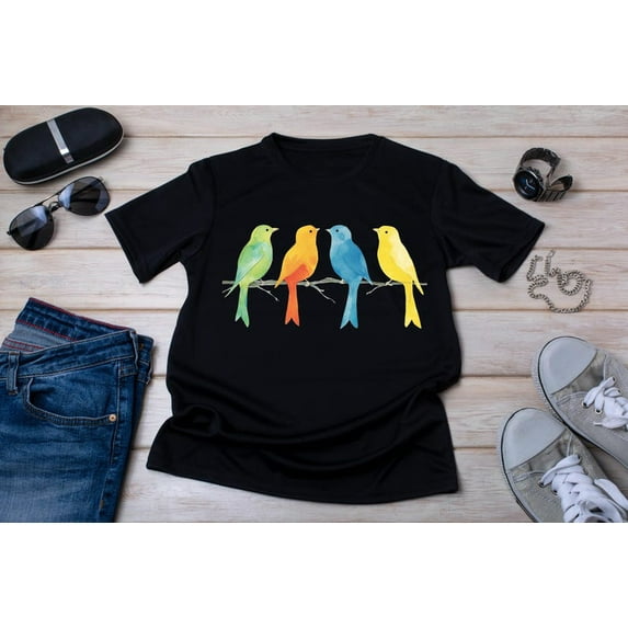 100% cotton tshirts men tee Birds Shirt, Birds On A Wire Shirt, Bird ...