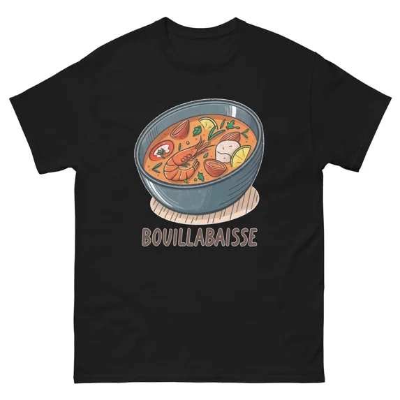 100% cotton tshirts men tee Bouillabaisse Delicious Food Holiday Eating ...