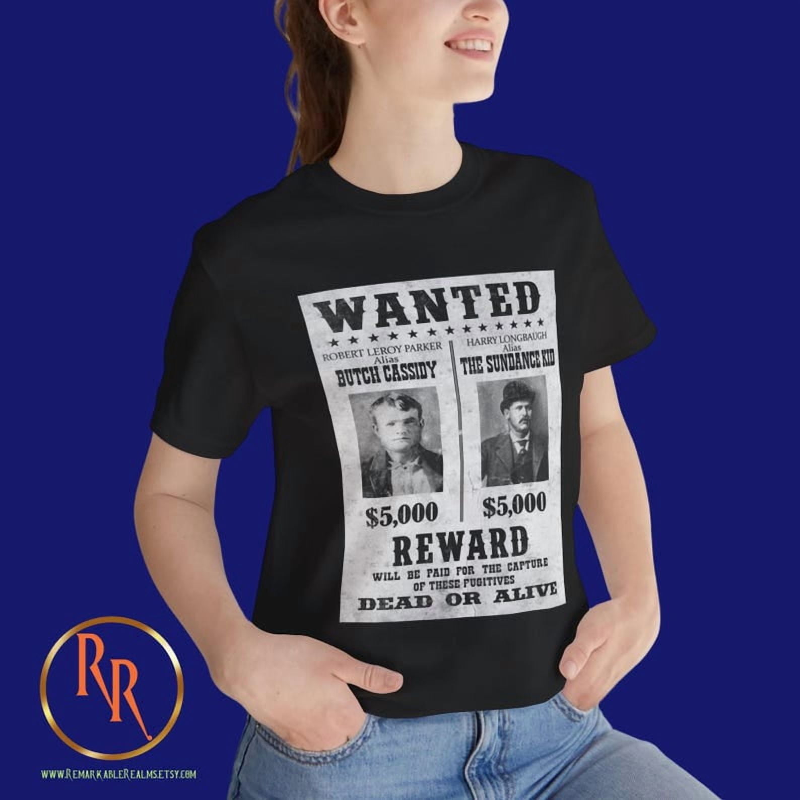 100% cotton tshirts men tee Butch Cassidy and The Sundance Wanted ...