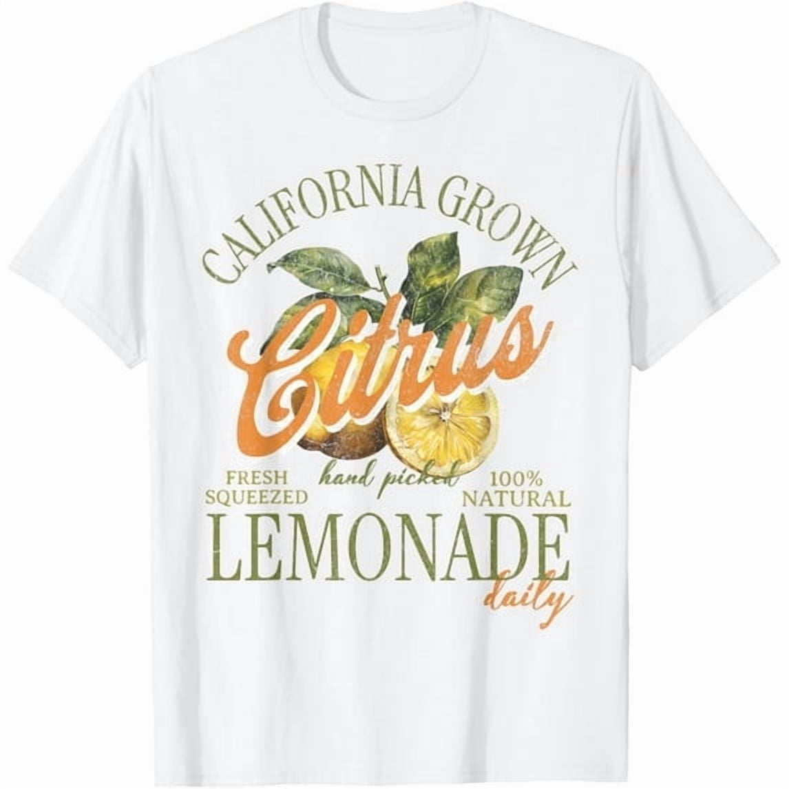 100% cotton tshirts men tee California Grown Citrus Fresh Lemonade Hand ...
