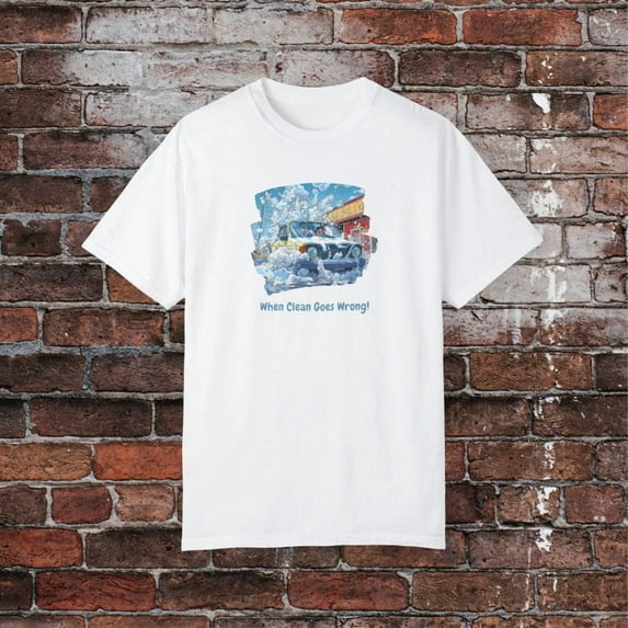 100% cotton tshirts men tee Car Wash Catastrophe T-Shirt, Humorous Soap ...