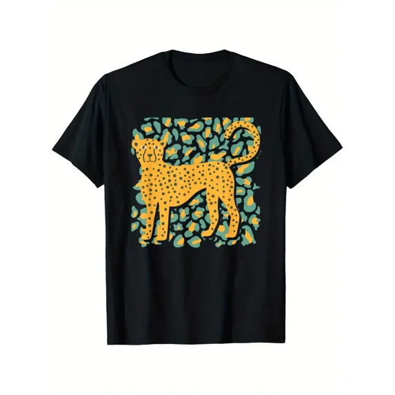 100% cotton tshirts men tee Cat Cheetah T-Shirt, , Cotton T-Shirts for ...