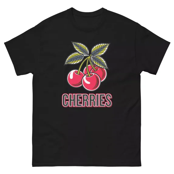 100% cotton tshirts men tee Cherries Lover Food Image Cartoon Funny T ...