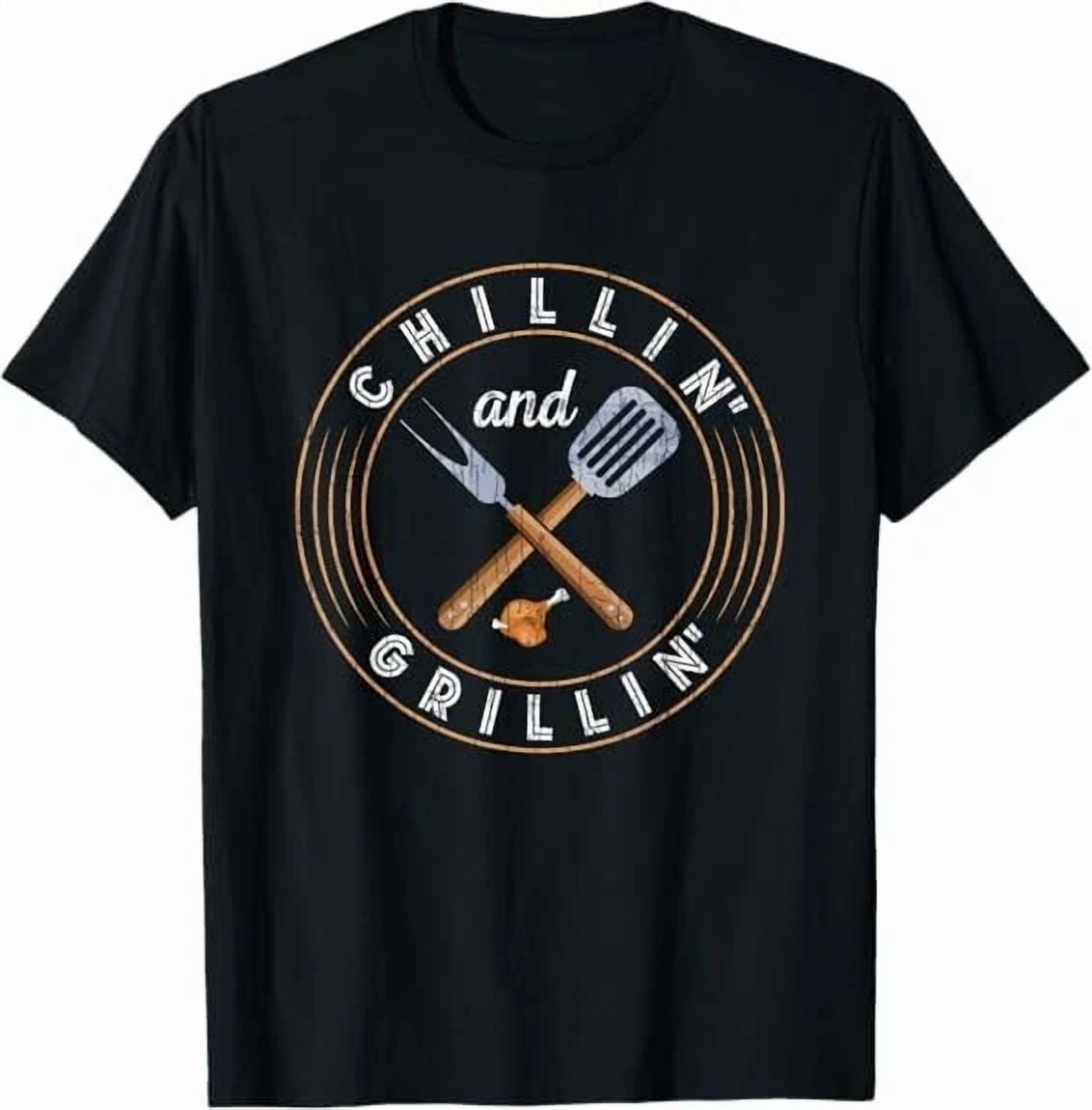 100% cotton tshirts men tee Chillin And Grillin Funny Barbeque Grilled ...