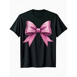 100% cotton tshirts men tee Coquette Style Pink Bow Graphic T-Shirt ...