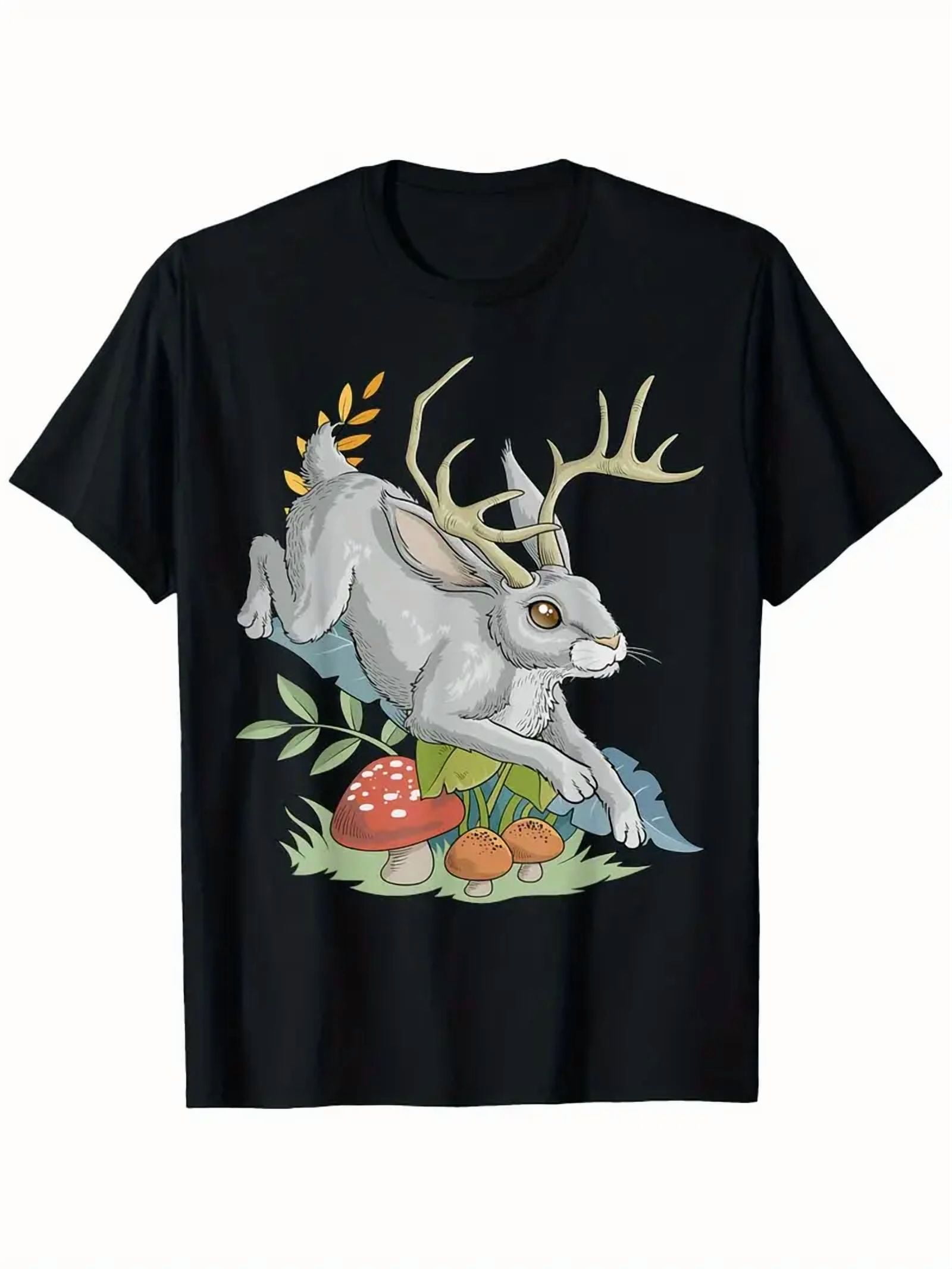 100% cotton tshirts men tee Cryptid Jackalope Shirt - Cottagecore ...