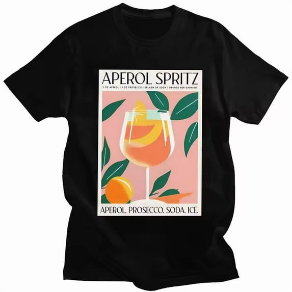 100% cotton tshirts men tee Custom Vintage Cocktail Drink Orange Spritz ...