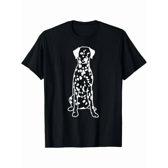 100% cotton tshirts men tee Dalmatian Print Short Sleeve T-Shirt Hoodie - Black with White ...