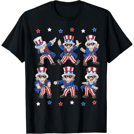 100% cotton tshirts men tee Dancing Uncle Sam 4Th Of July Boys Girls ...