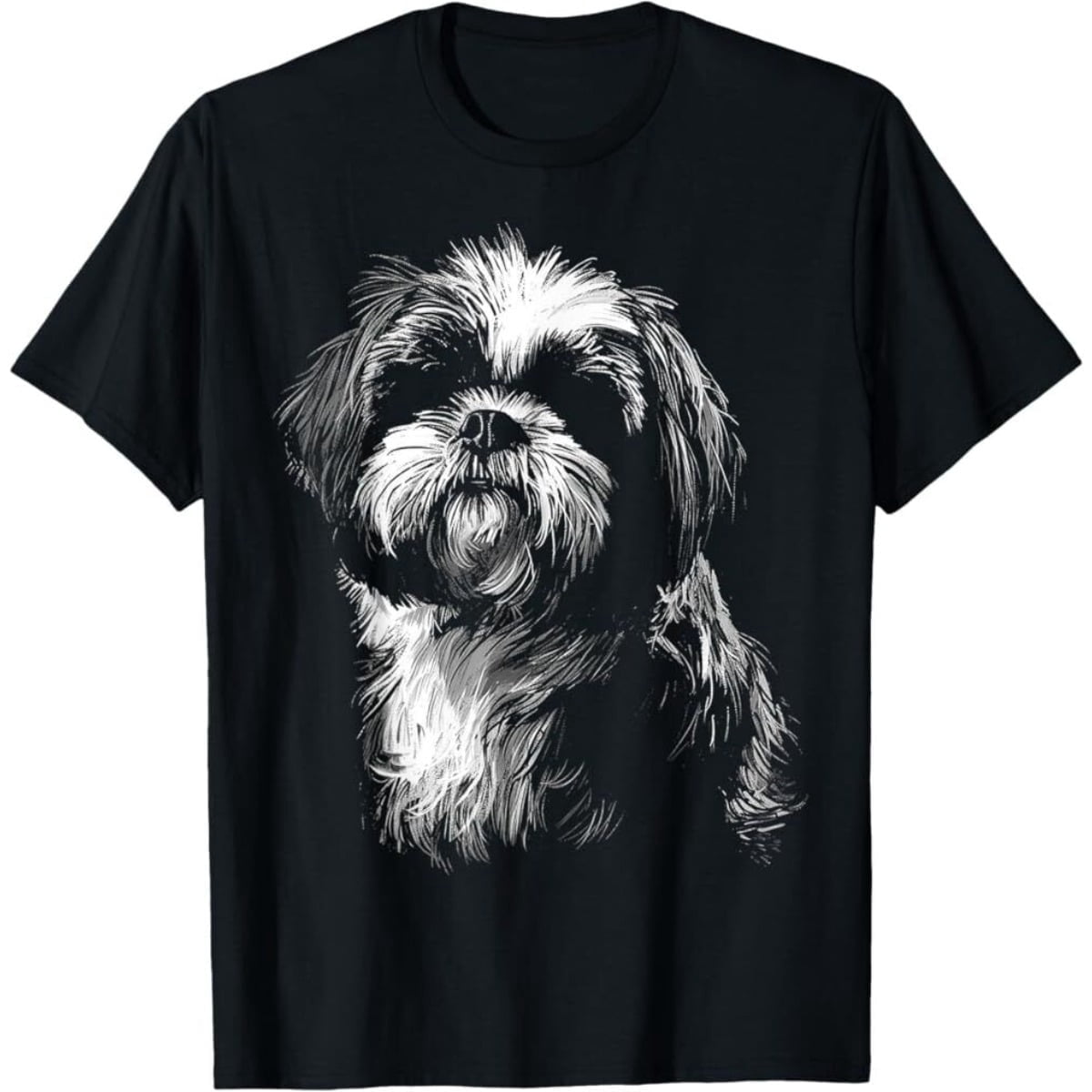 100% cotton tshirts men tee Dog Lover Cute Animal Pet Art Graphic Shih ...