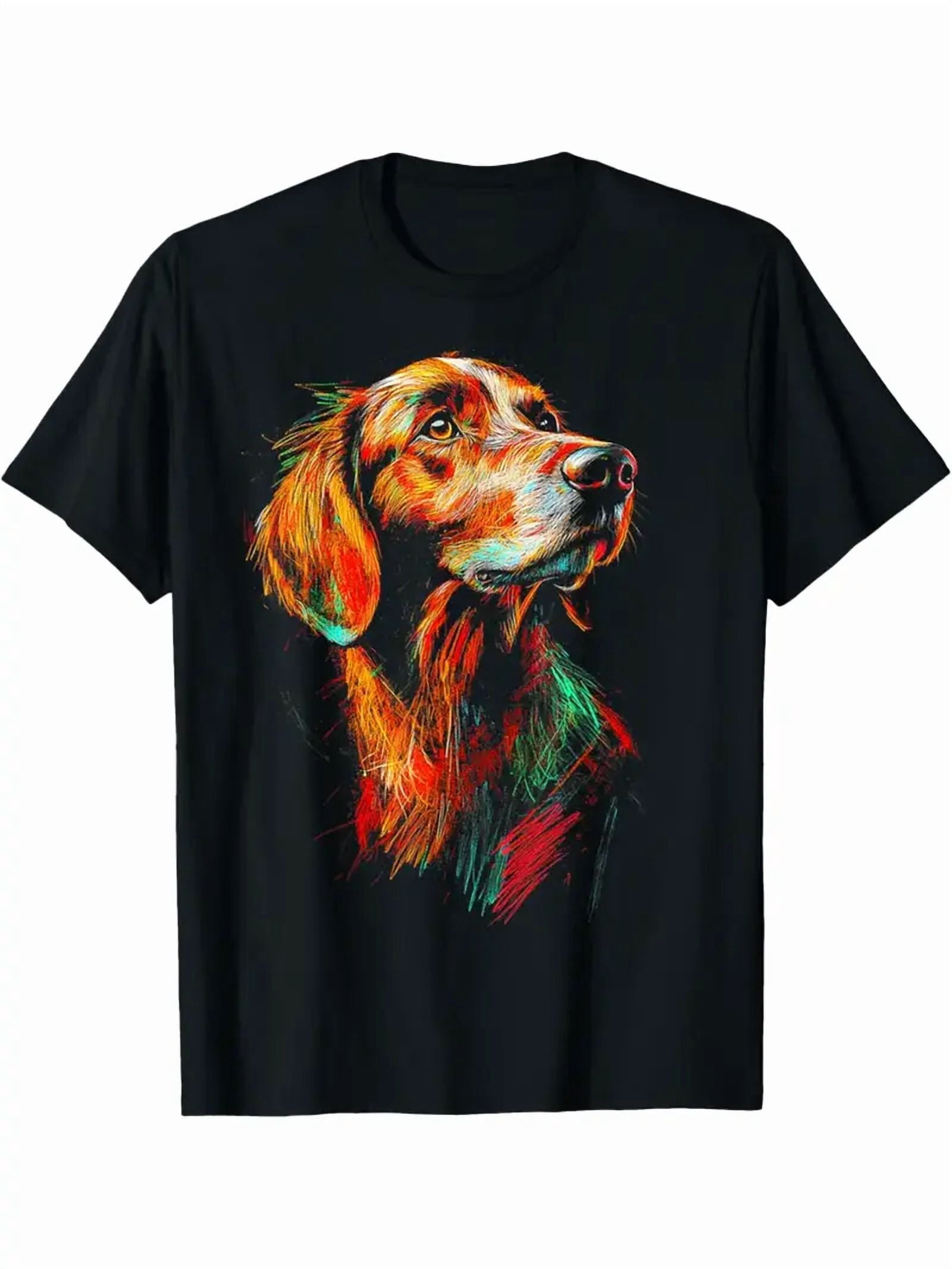 100% cotton tshirts men tee Dogtastiq Men's English Setter Dog Art ...